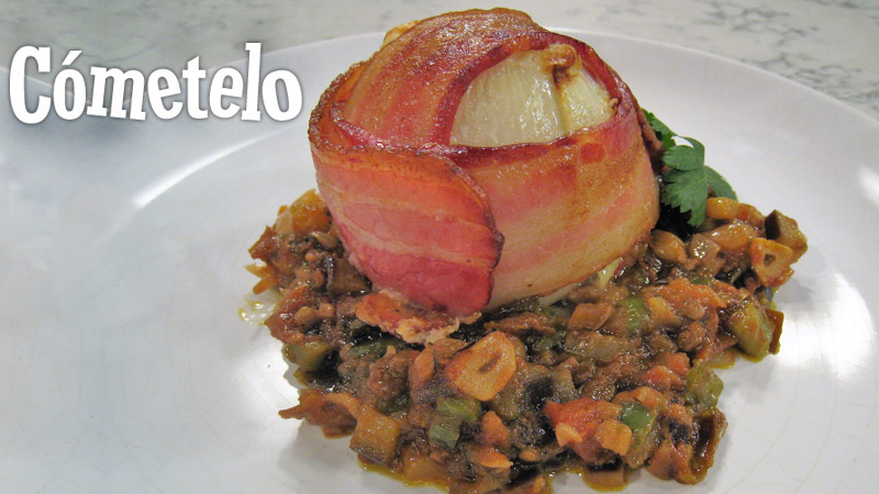 Cebollas asadas con carne