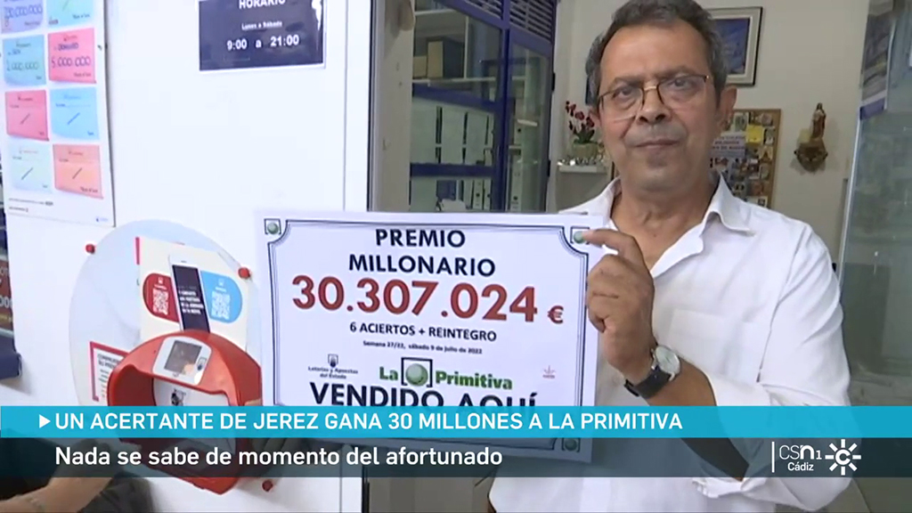 Un boleto validado en Jerez, premiado con más de treinta millones de ...