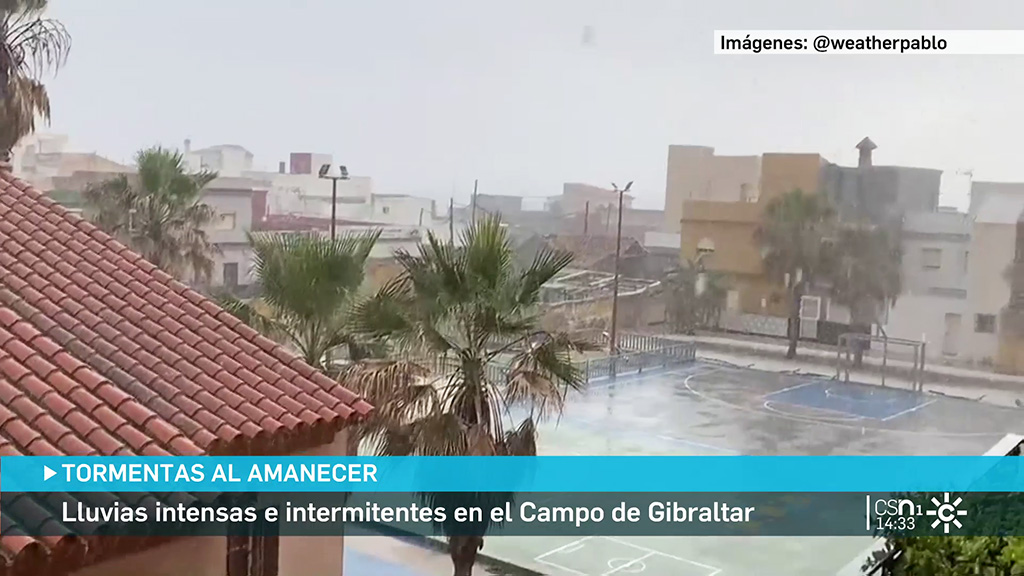 Chaparrones en el Campo de Gibraltar y Almería