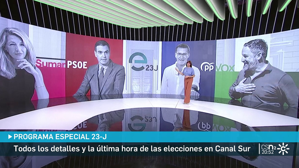 Programación especial en Canal Sur para dar cobertura al 23J