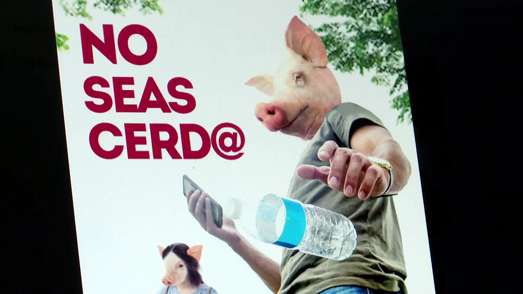 "No seas cerdo", campaña de limpieza en Camas
