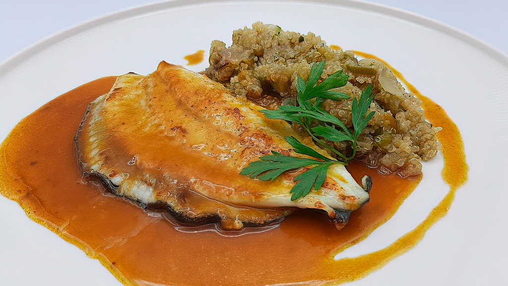Rodaballo con salsa de naranja, una receta saludable y rica, en Cómetelo